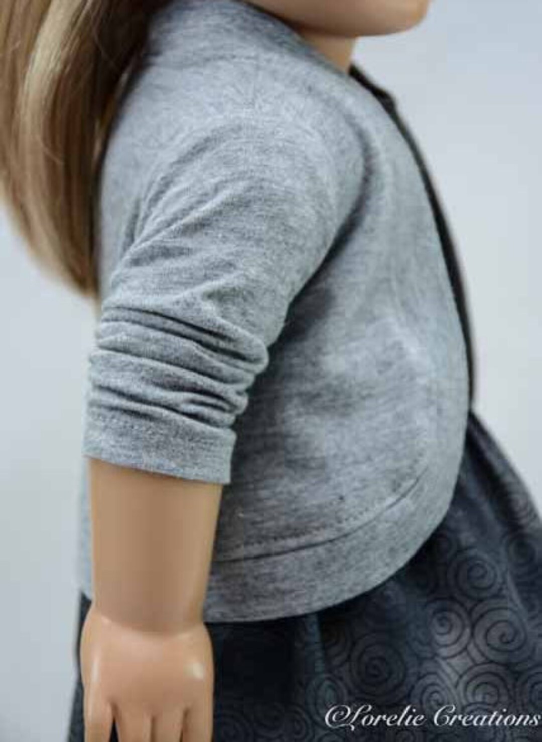 CARDIGAN JACKET Sweater in Heather GRAY Knit for 18 Inch Doll - Etsy