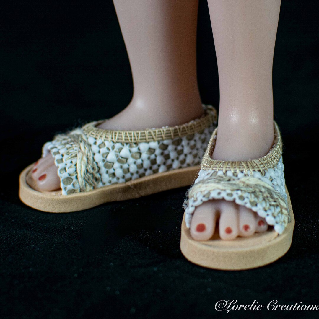 Ruby Red Fashion Friends Doll PEEPTOE Flats SHOES in Beige and White ...