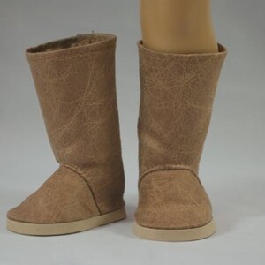 BOOTS in Mocha Brown "cowhide Faux Leather" With Beige Soles for 18 ...