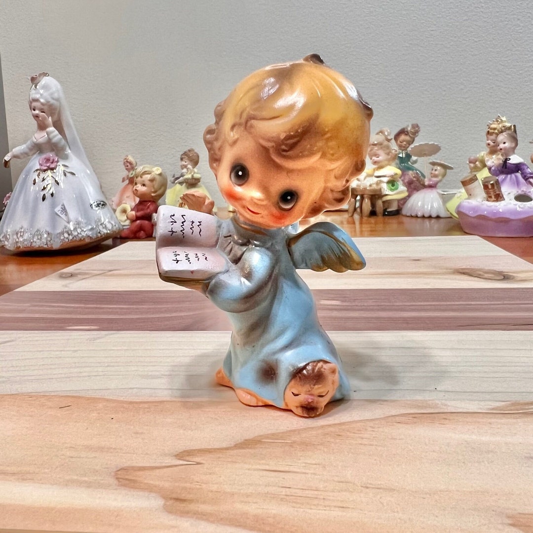 Vintage Josef Originals Angel Boy Figurine With Cat, Josef Figurines ...