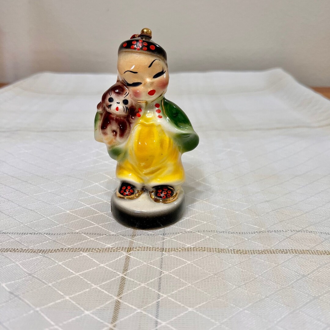 1952 Vintage Josef Originals WEE CHING With His Dog, Chinese Porcelain ...
