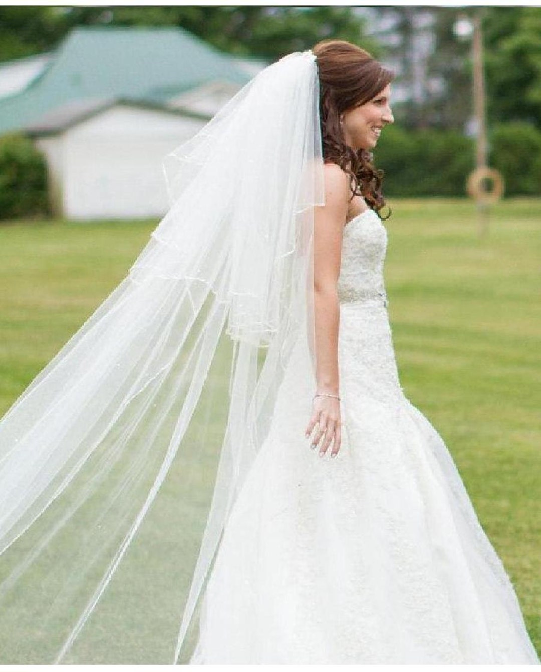 2 Tier Veil Floor Length 30 Inch 72 Inch. Bridal Veil Wedding Veil.cut ...