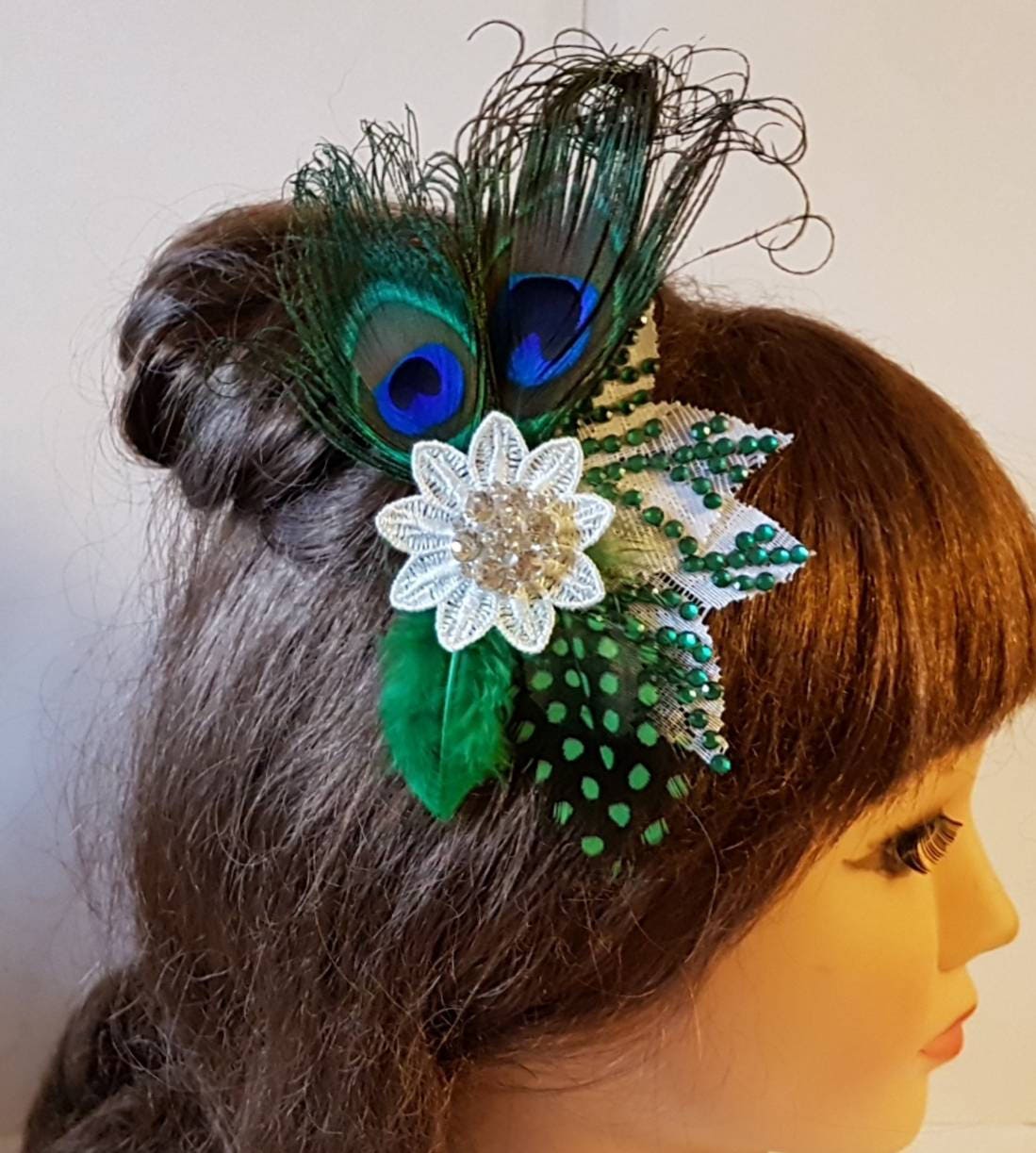 Peacock Feather Comb Gatsby Hair Comb1920s Bridal Wedding | Etsy