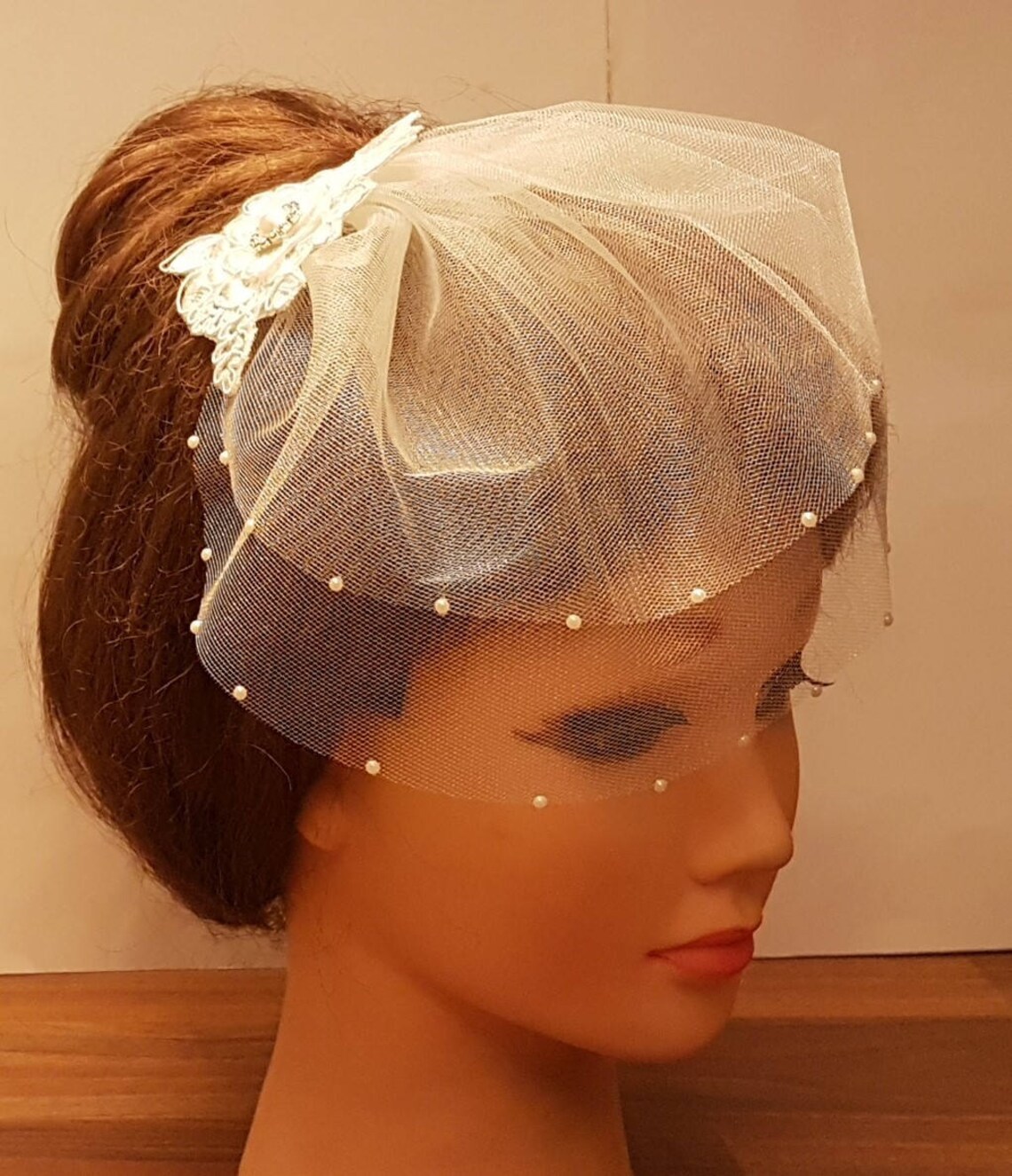 Mini Veil Bridal Headpiece Fascinator Veil Headband Wedding - Etsy UK