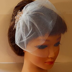 Mini Veil, Bridal Headpiece, Rose Gold Headband, Blusher Wedding Hair ...