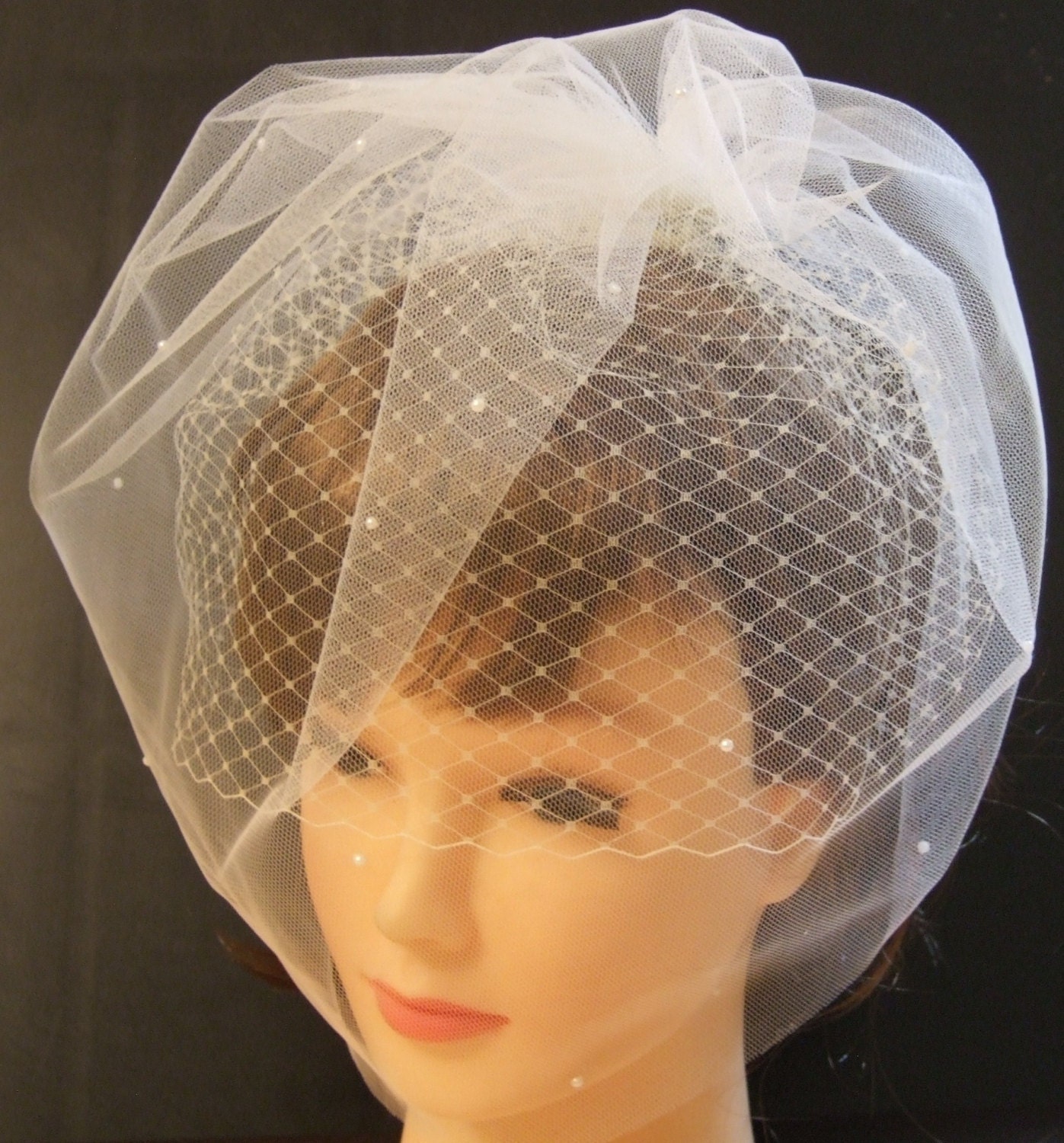 Brirdcage Veil.tulle Net & French Net Combined.illusion - Etsy
