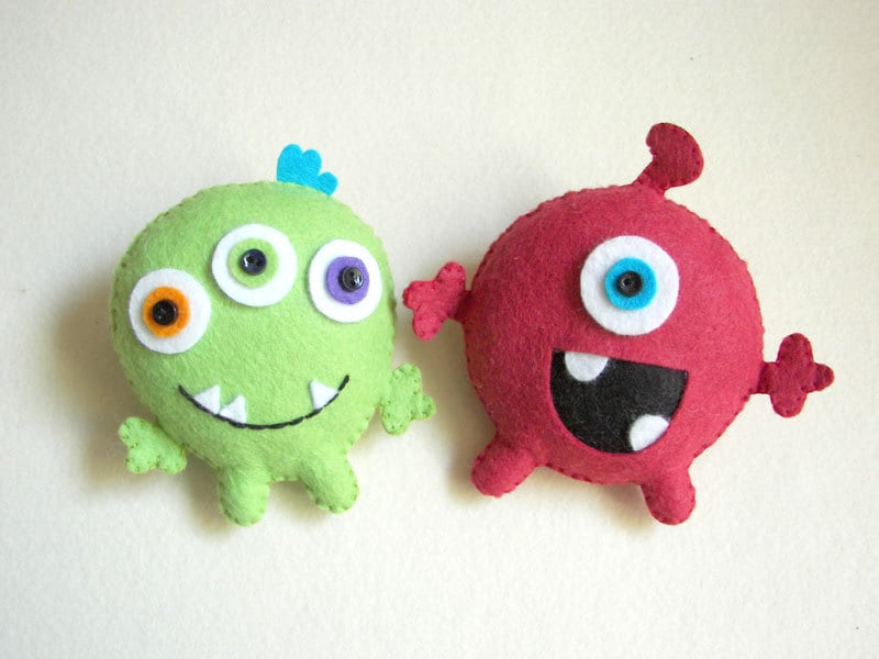 Monster Plush Toys Felt Cute Monster Ornaments Monster Room | Etsy