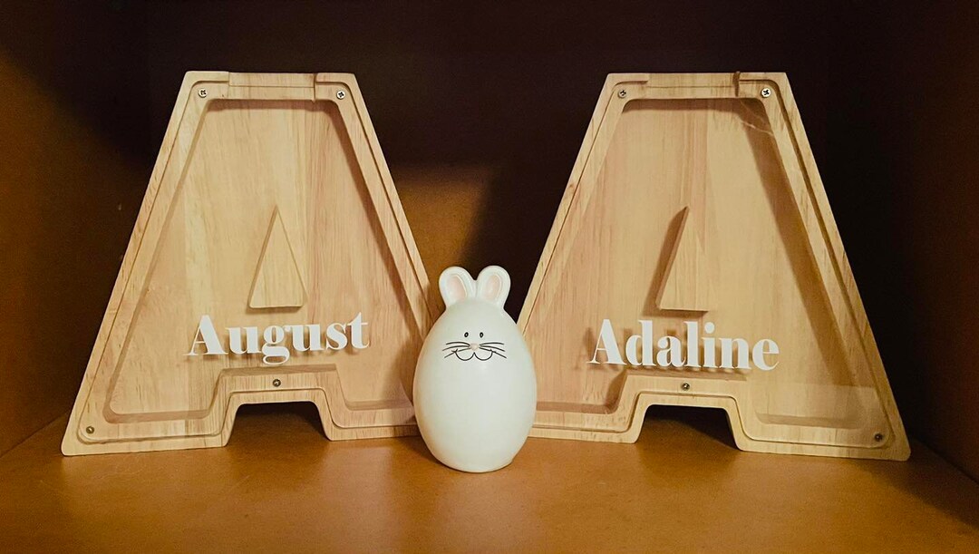 Personalised Wooden Letter Money Box - Etsy