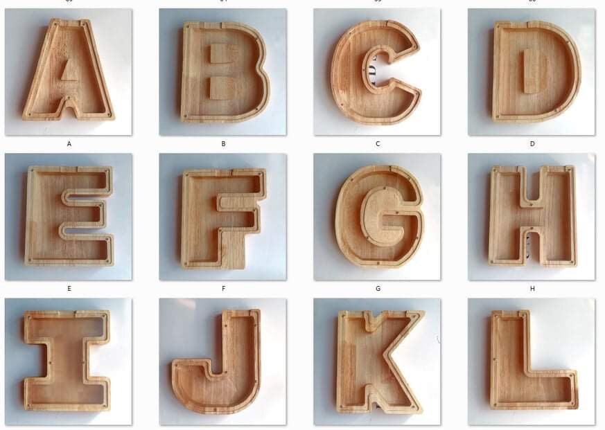 Personalised Wooden Letter Money Box - Etsy Australia