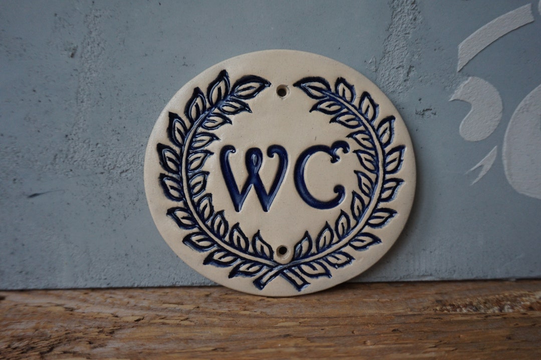Letrero de WC / Letrero de cerámica / Letrero de baño / Placa de puerta ...