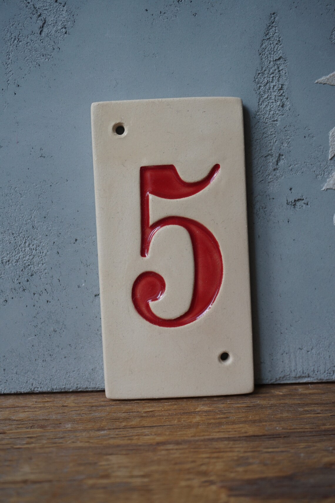 Ceramic Door Number 5 / Address Number Tile / Home Décor - Etsy