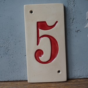 Ceramic Door Number 5 / Address Number Tile / Home Décor - Etsy