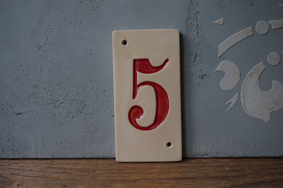 Ceramic Door Number 5 / Address Number Tile / Home Décor - Etsy