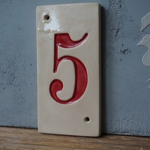 Ceramic Door Number 5 / Address Number Tile / Home Décor - Etsy