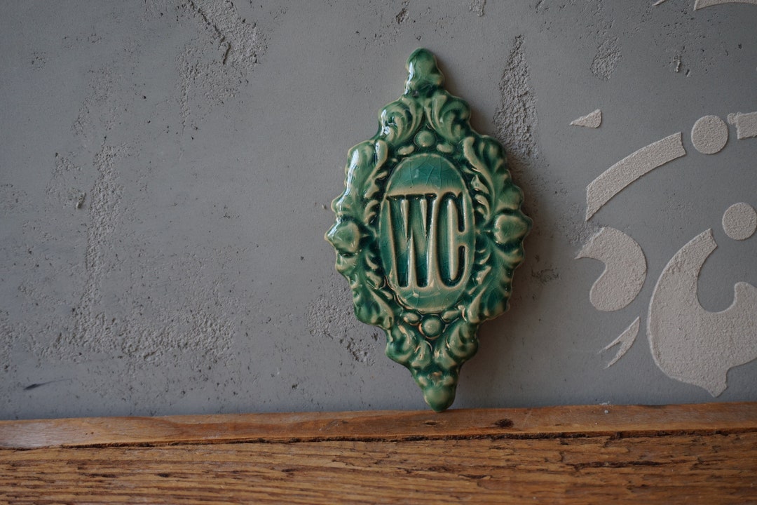 Letrero de WC / Letrero de cerámica / Letrero de baño / Placa - Etsy España