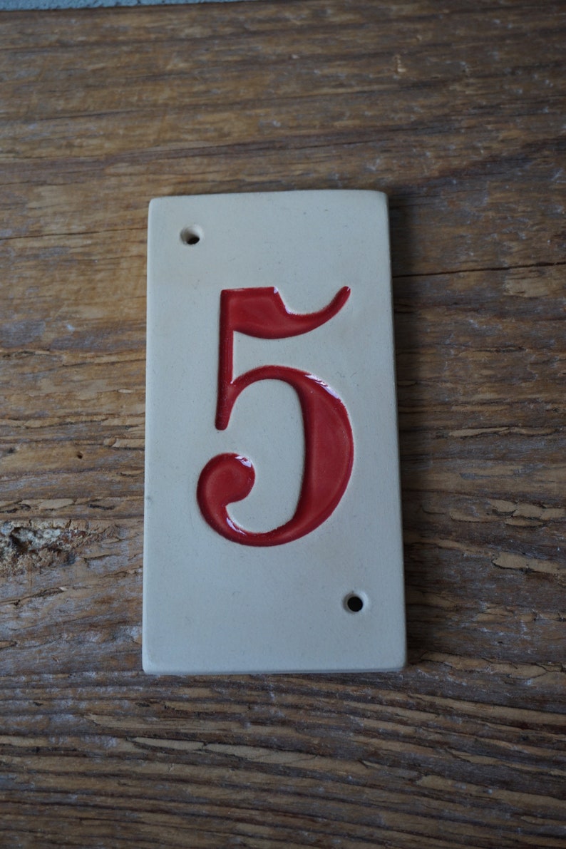 Ceramic Door Number 5 / Address Number Tile / Home Décor - Etsy