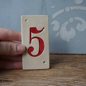 Ceramic Door Number 5 / Address Number Tile / Home Décor - Etsy