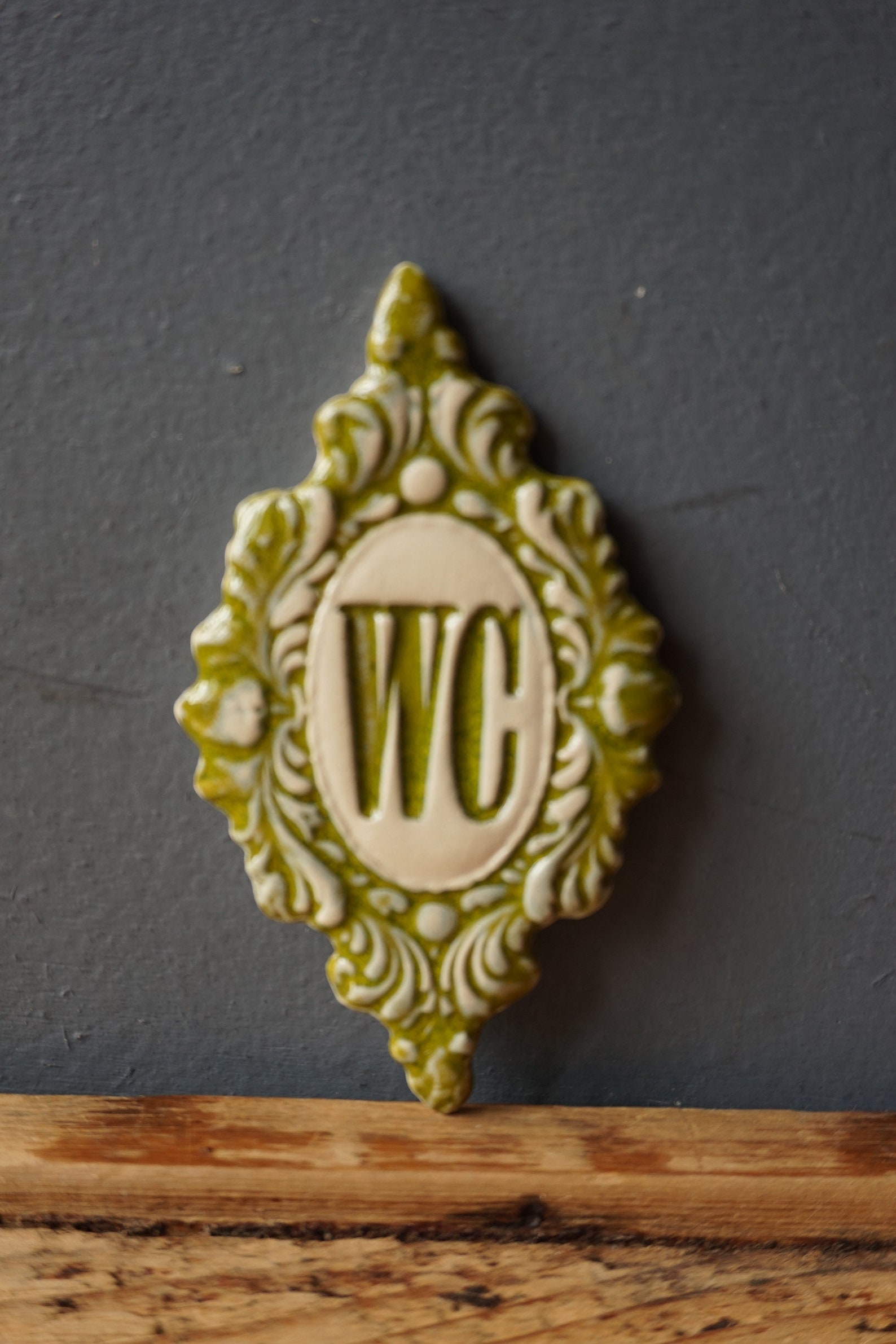 WC Sign / Ceramic Sign / Bathroom Sign / Door Plaque / Cobalt - Etsy