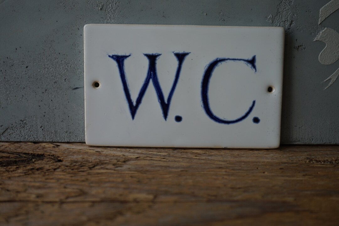 Antique Style WC Sign / Ceramic Sign / Bathroom Sign / Door Tile - Etsy