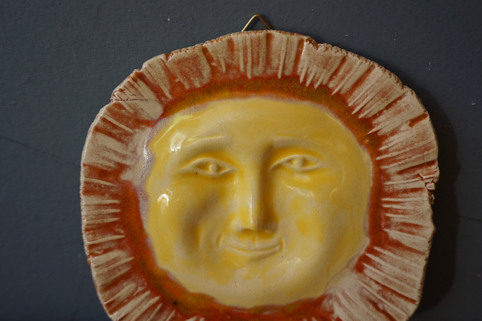 Ceramic SUN / Vintage Sun Family chime / Ceramic Ornament / | Etsy