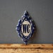 WC Sign / Ceramic Sign / Bathroom Sign / Door Plaque / Cobalt Blue - Etsy