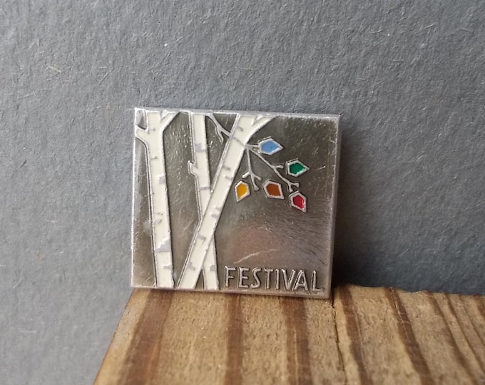 Vintage Pin / Trees / BADGE / Vintage Brooch / Button Pin / - Etsy
