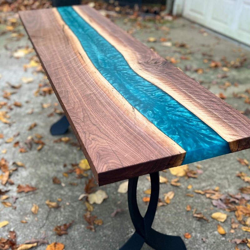 Walnut Epoxy Table - Etsy