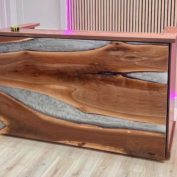 Wood Reception Desk - Etsy