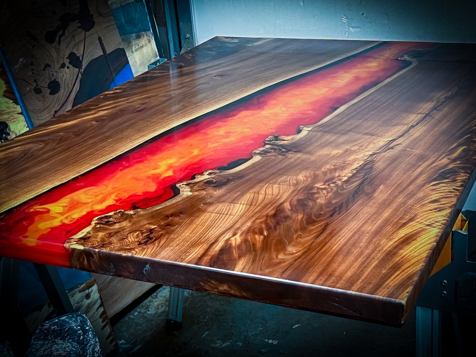Volcanic Lava Epoxy Resin River Gaming Table - Etsy
