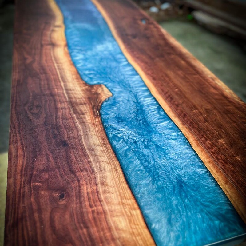 Walnut Epoxy Table - Etsy
