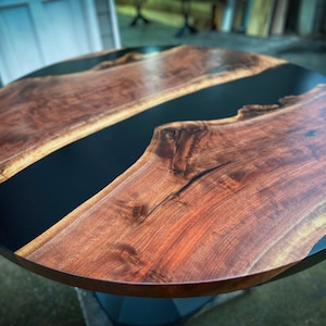 Handcrafted Black Walnut Circular Epoxy Resin Dining Table - Etsy
