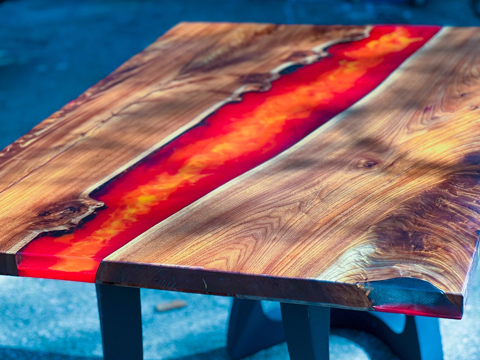 Volcanic Lava Epoxy Resin River Gaming Table - Etsy