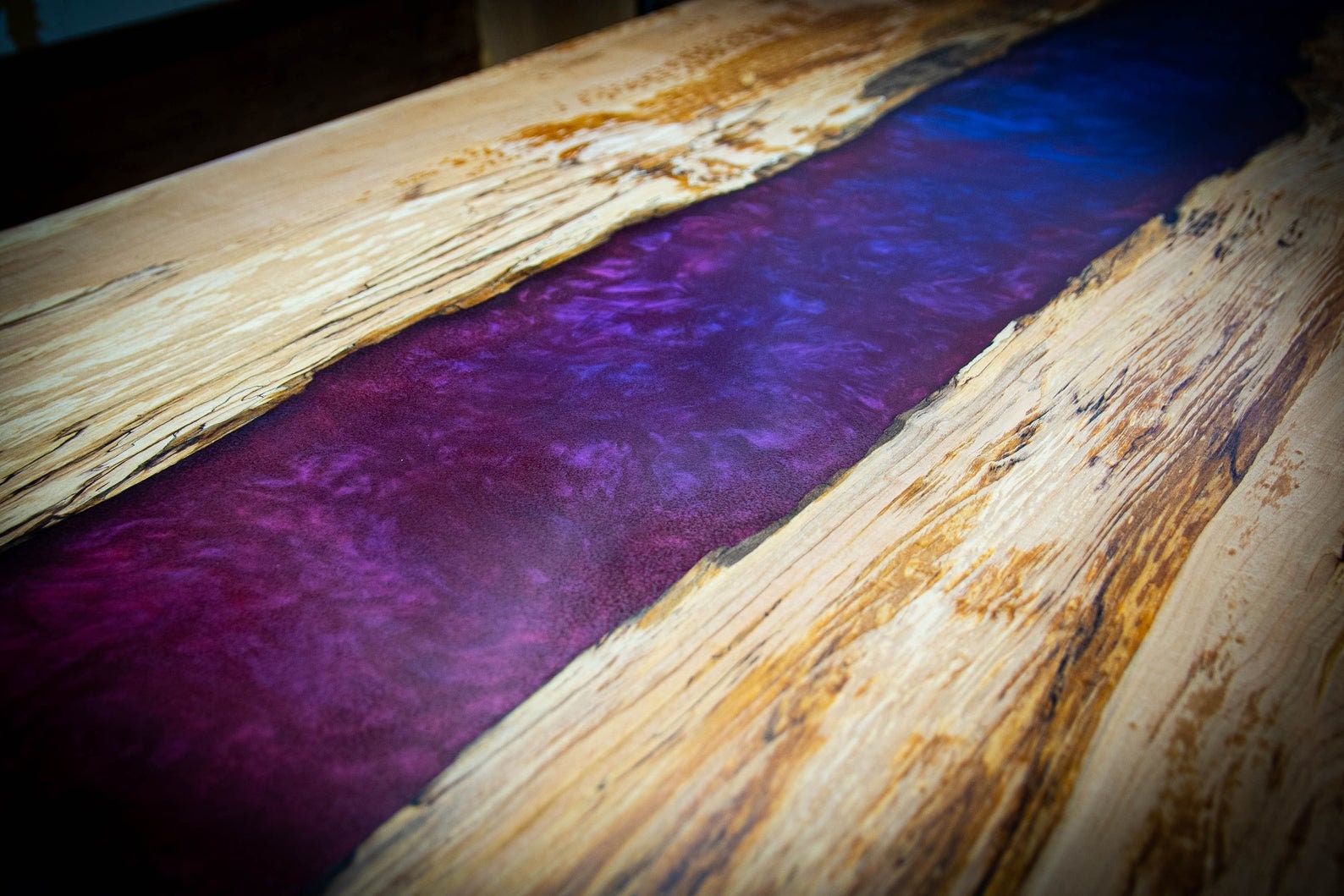 Handcrafted Epoxy Resin Spalted Maple River Dining Table - Etsy