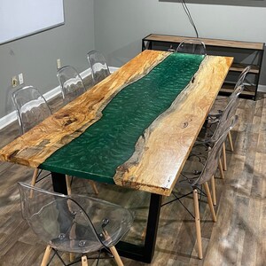 Handcrafted Epoxy Resin Spalted Maple River Dining Table - Etsy