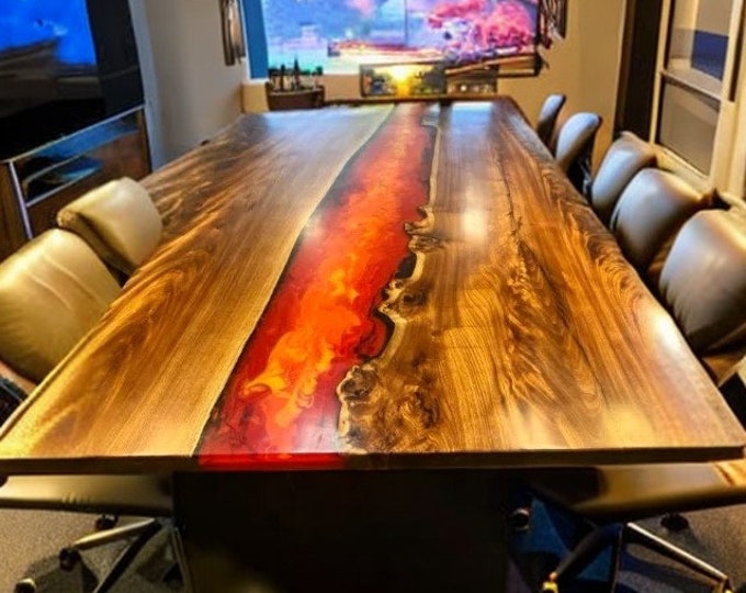 Volcanic Lava Epoxy Resin River Gaming Table - Etsy