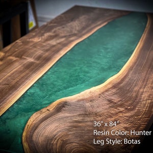 Custom Epoxy Resin Walnut River Table - Etsy