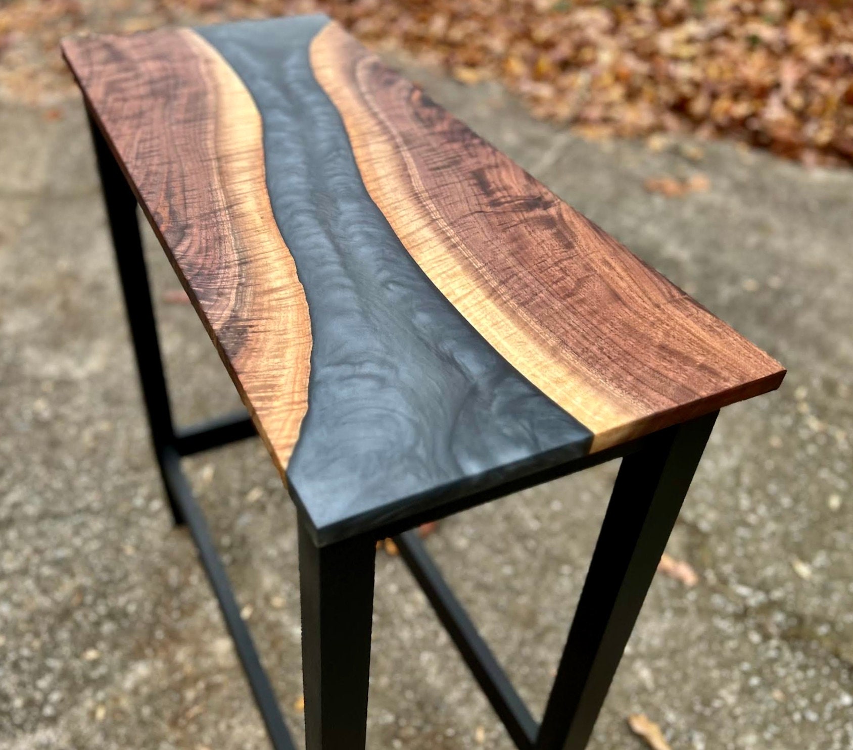 Epoxy Resin Black Walnut Entry Table - Etsy