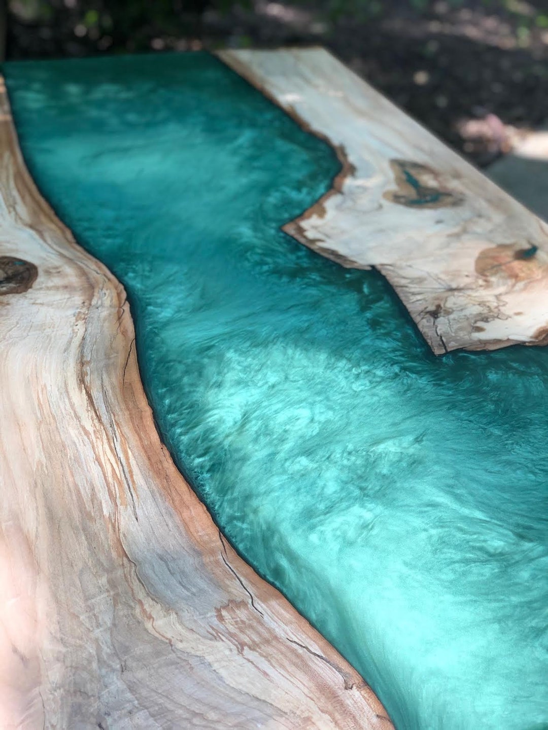 Handcrafted Epoxy Resin Spalted Maple River Dining Table - Etsy