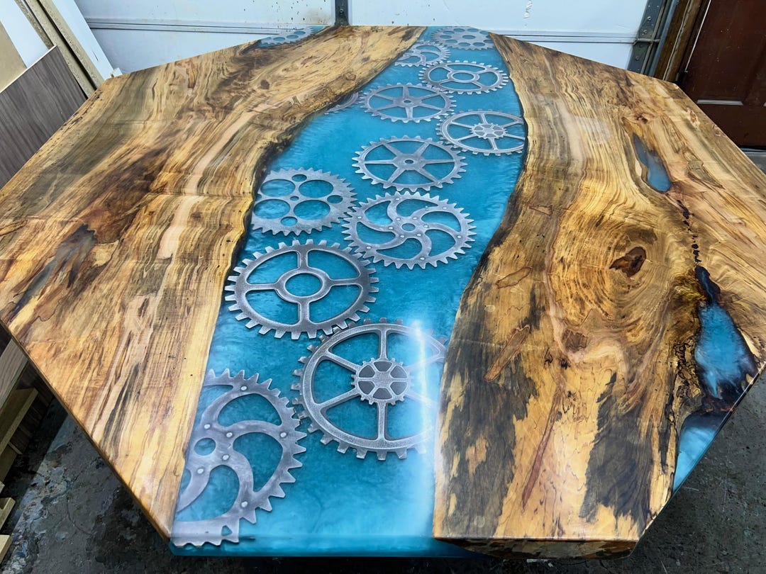 Custom Steampunk Epoxy Resin Gaming Table - Etsy