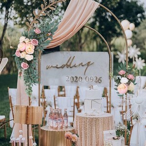 2 Pcswedding Arch Flowers for Wedding Arch Ceremony Sign Wedding Chair ...