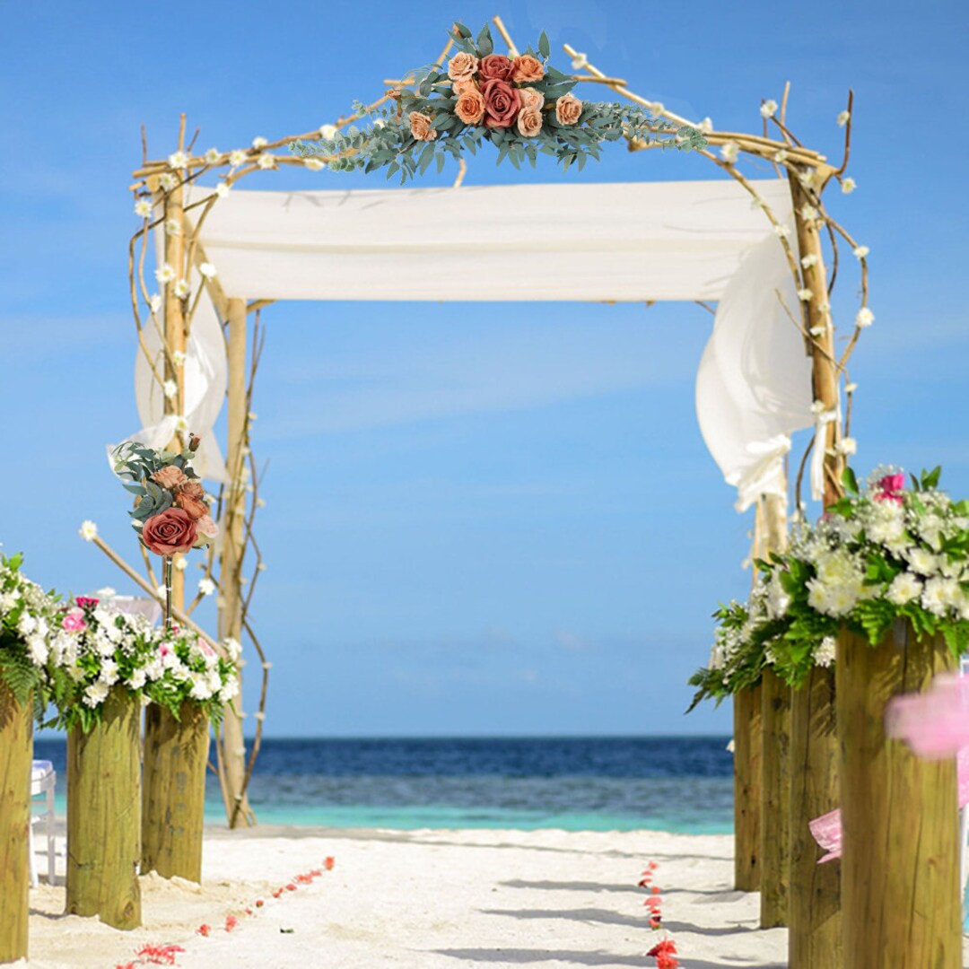 2 Pcswedding Arch Flowers for Wedding Arch Ceremony Sign Wedding Chair ...