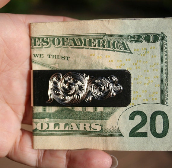 Hand Engraved Nickel Silver Money Clip or Card Holder or - Etsy