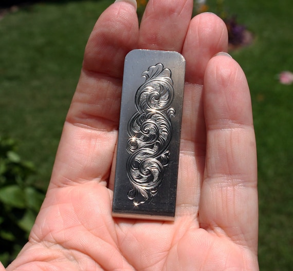 Hand Engraved Money Clip or Card Holder or Unique Unisex | Etsy
