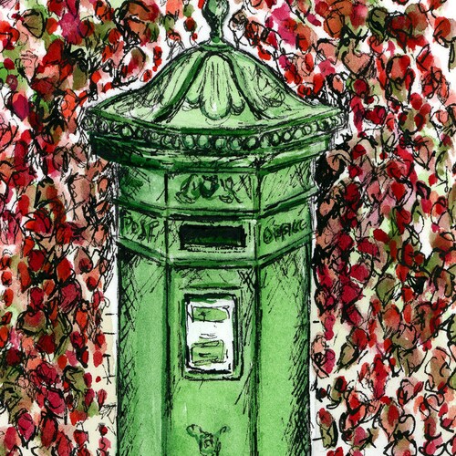 Vintage Green Post Box Ireland - Etsy