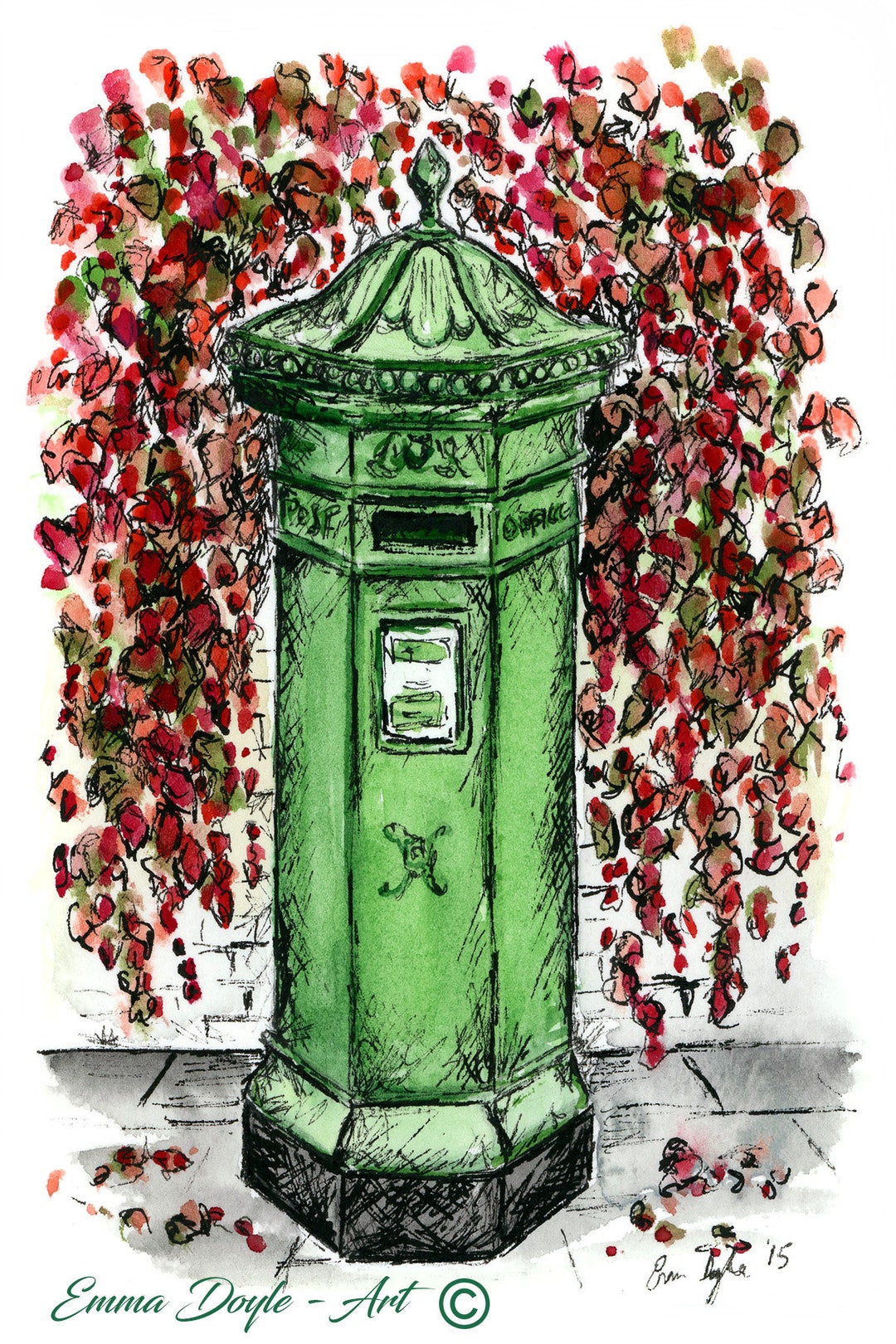 Vintage Green Post Box, Ireland - Etsy