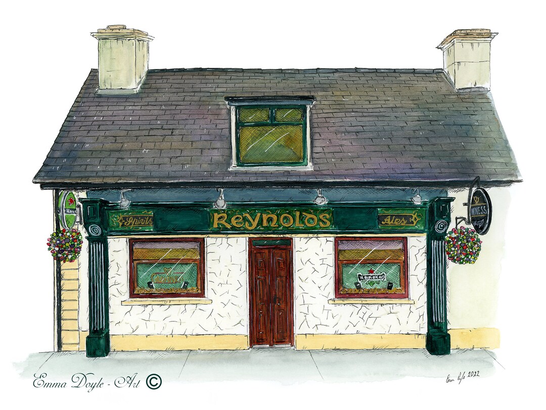 Irish Pub - Reynold's Bar, Rooskey, Co. Leitrim, Ireland - Etsy