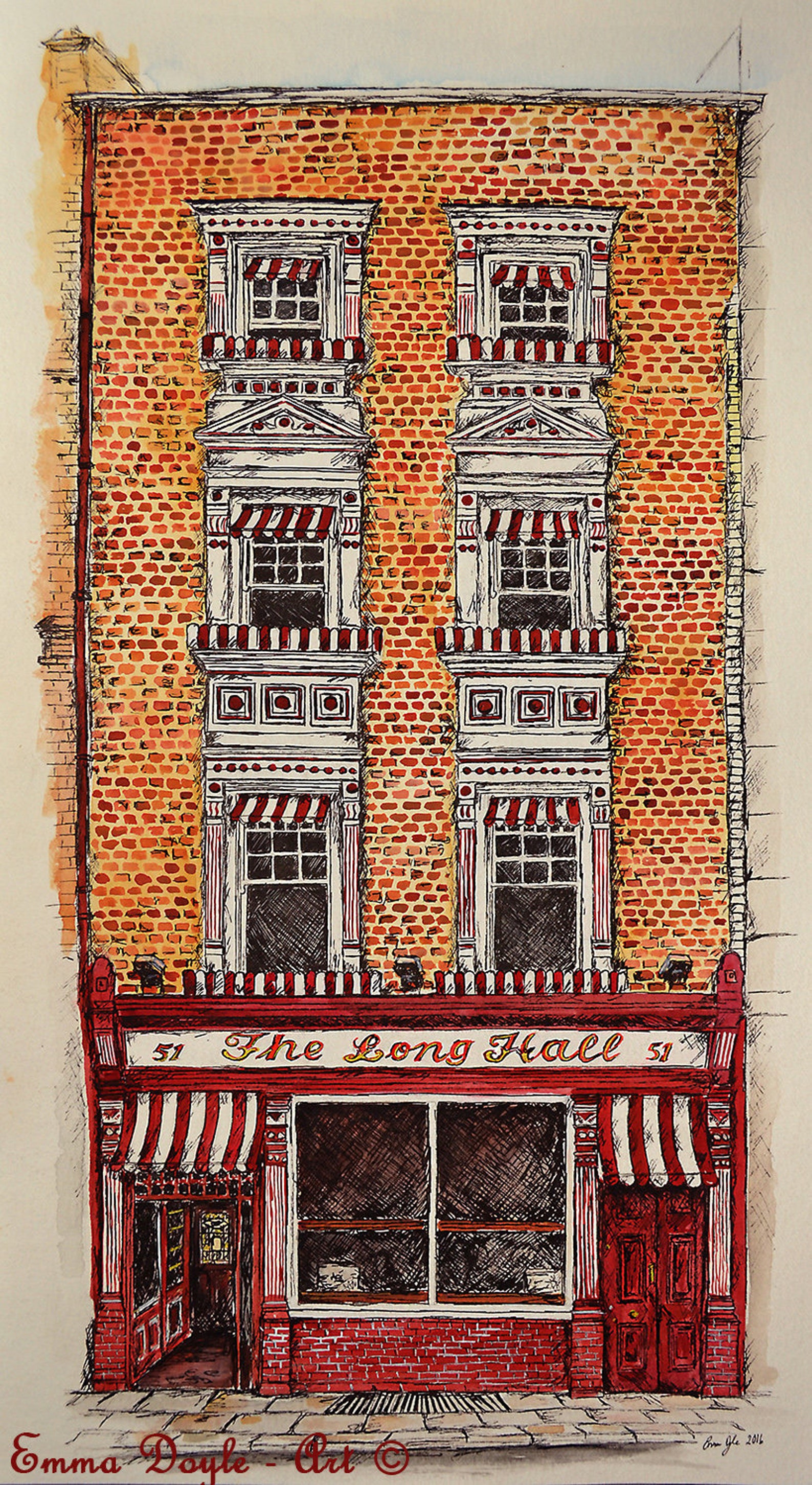 Dublin Pub - the Long Hall, Dublin, Ireland - Etsy