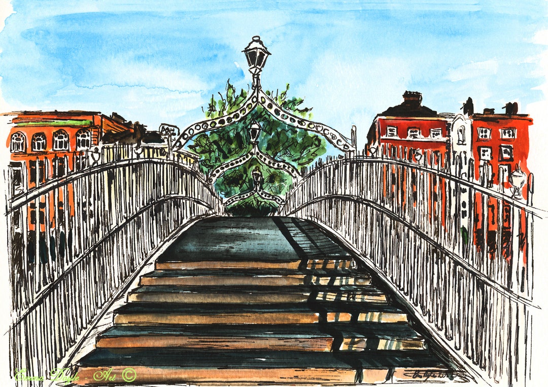 Dublin Landmark - the Ha'penny Bridge, Dublin, Ireland - Etsy