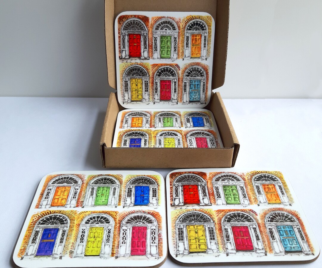 Irish Coaster Set of Four Georgian Doors of Dublin - Etsy