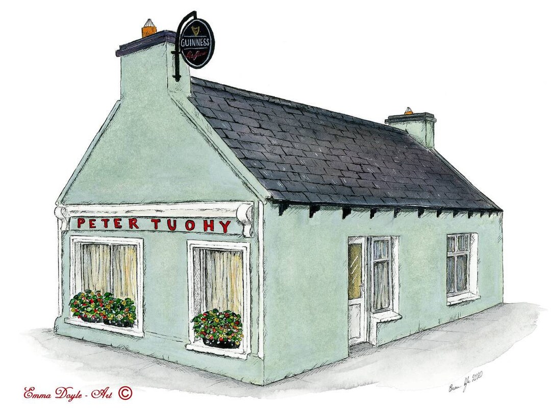 Irish Pub - Peter Tuohy's Pub, Claremorris, Co. Mayo, Ireland - Etsy